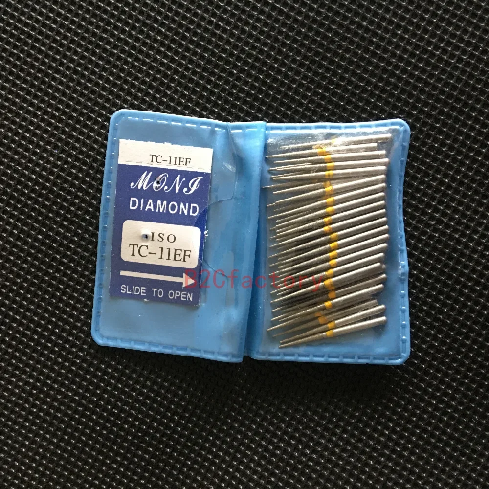 50PCS/bag TC11 EF Dental Diamond Drill Taper Conical End Burs Dental ...