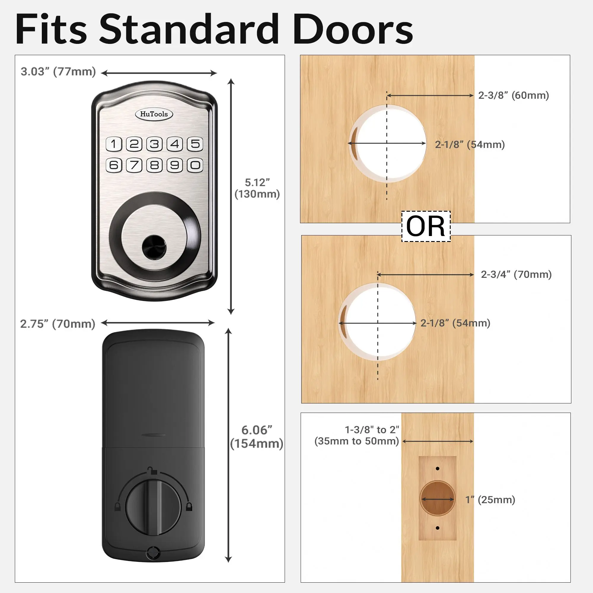 Smart Keypad Door Lock-Fingerprint Entry Door Lock Deadbolt, 20 Touch ...