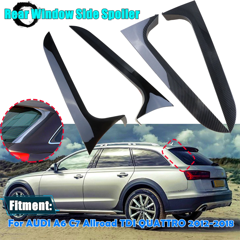 A Pair Car Rear Window Side Canard Spoiler For Audi A6 C7 Allroad Tdi ...
