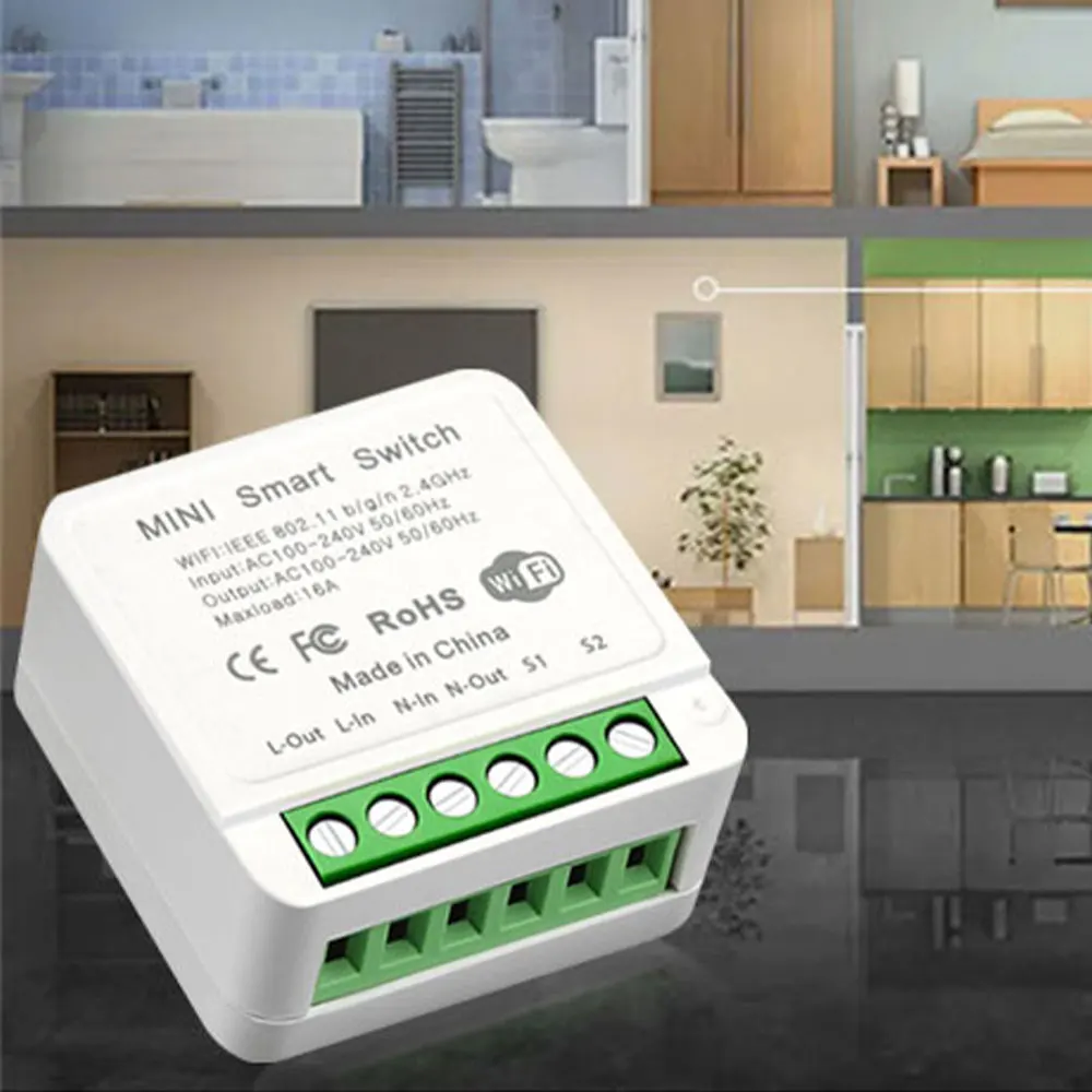 M-dulo-de-interruptor-inteligente-WiFi-Tuya-de-16A-Mini-interruptor-de-Control-bidireccional ...