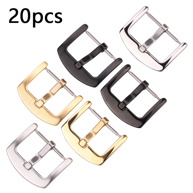 20pcs-Wholesale-Metal-Watch-Band-Buckles-Stainless-Steel-Clasps-18mm ...