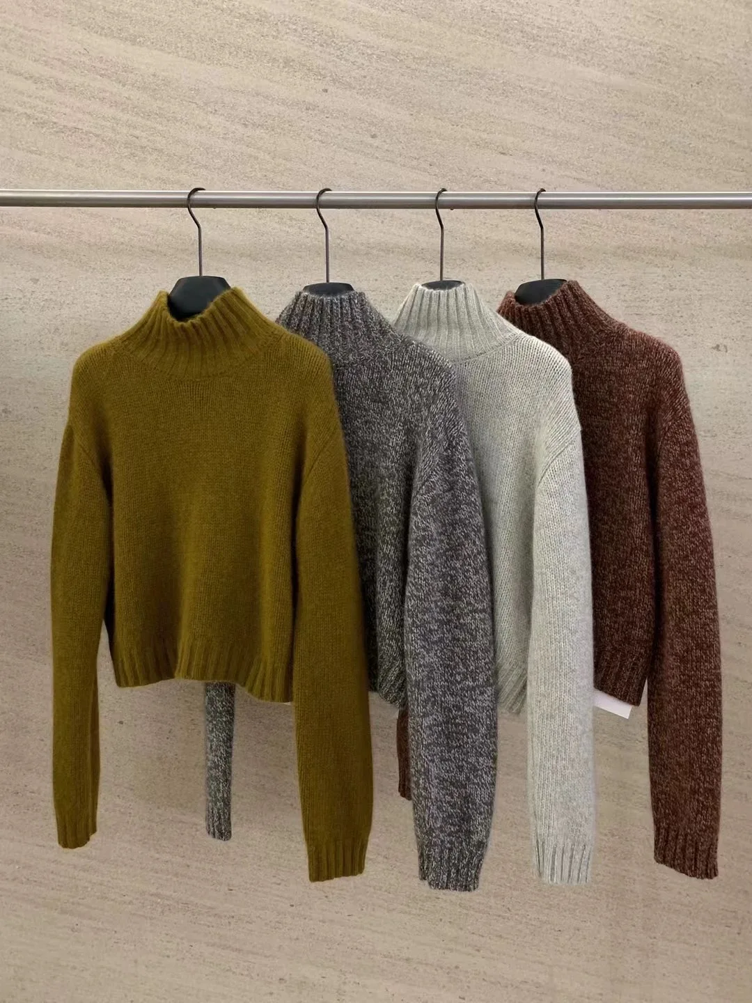European Station turtleneck short 100% cashmere knitwear women's autumn ...