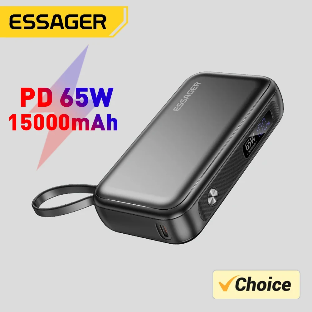 Essager-Power-Bank-Portable-15000mAh-in-With-USB-C-Cable-External-Spare ...
