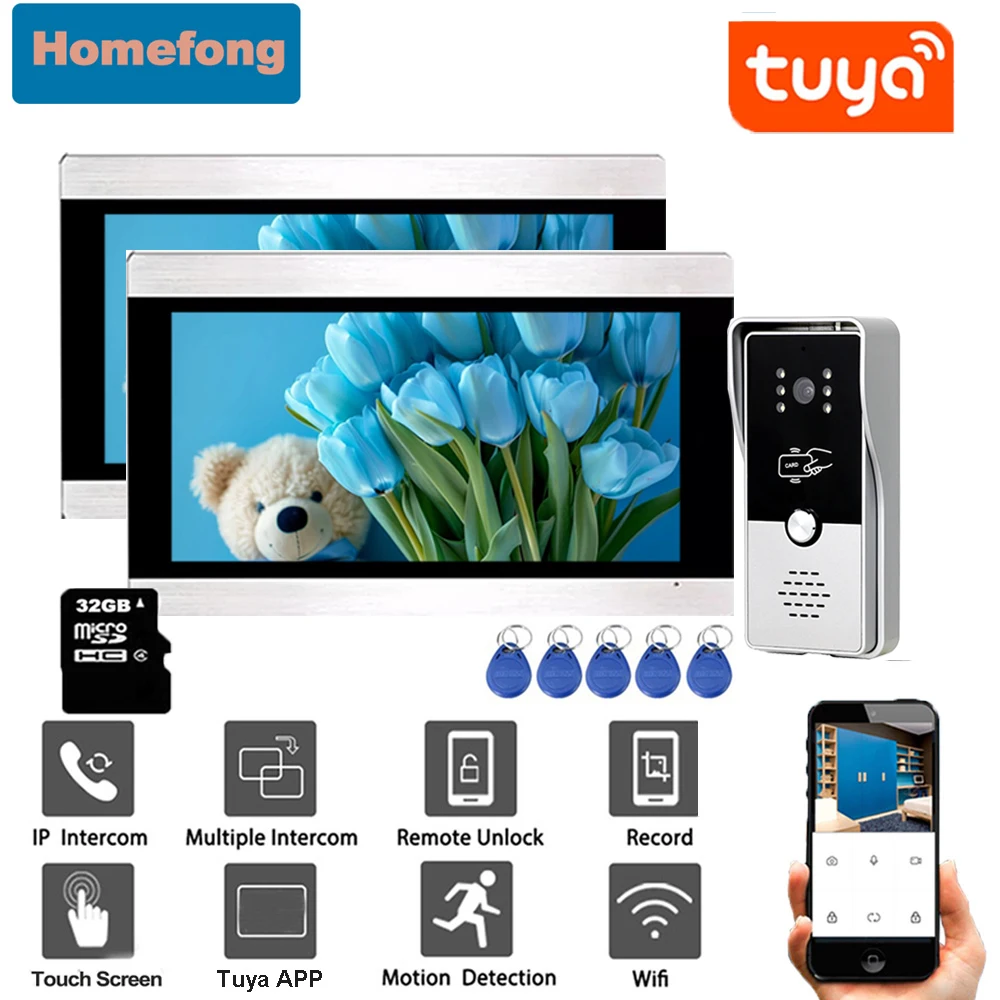 Homefong-1080p-Wifi-Video-Door-Phone-Intercom-Entry-System-Wireless ...