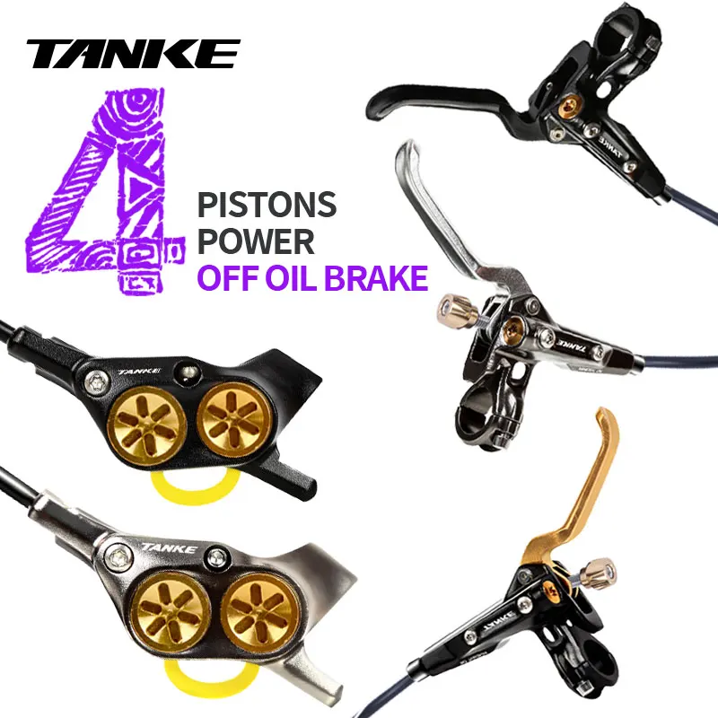 TANKE-E-Bike-MTB-Set-freni-a-disco-idraulici-a-4-pistoni-Rotori-da-160 ...