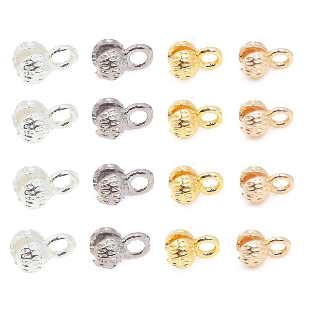 10/20pcs Crimp End Cap Stripe End Caps with Loop Crimp End Beads For ...