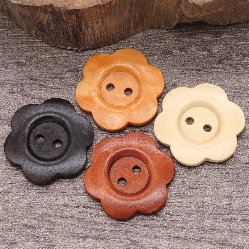 50Pcs-DIY-Wood-Buttons-Sewing-Accessories-Handmade-Wood-Crafts-Clothing ...