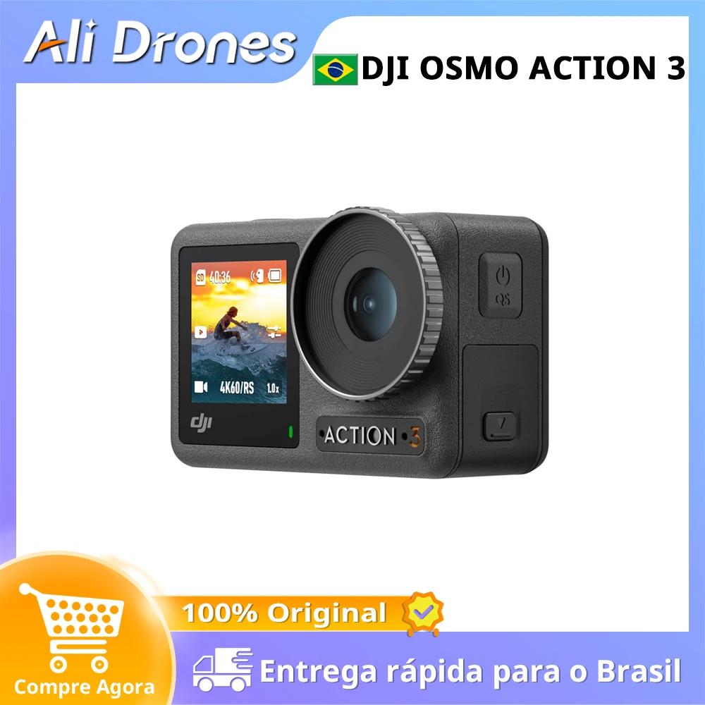 DJI Osmo Action 3 4k/120fps & super-ampla câmera fov 160-min tempo de ...