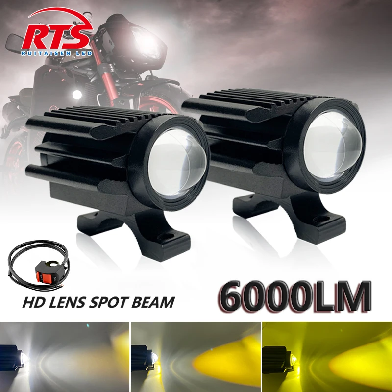 Motorcycle-LED-Headlight-Super-Bright-Mini-Projector-Fog-Light ...