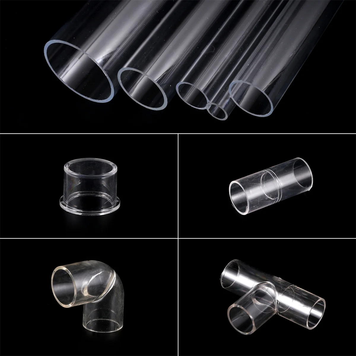 DN12-90mm Clear Acrylic Pipe ID20/25mm Aquarium Transparent Tee ...
