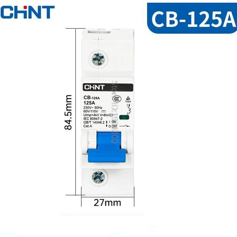 CHINT CB-125A DC MCB 1P 80A 100A 125A DC 60V/110V AC 230V Disyuntor en ...