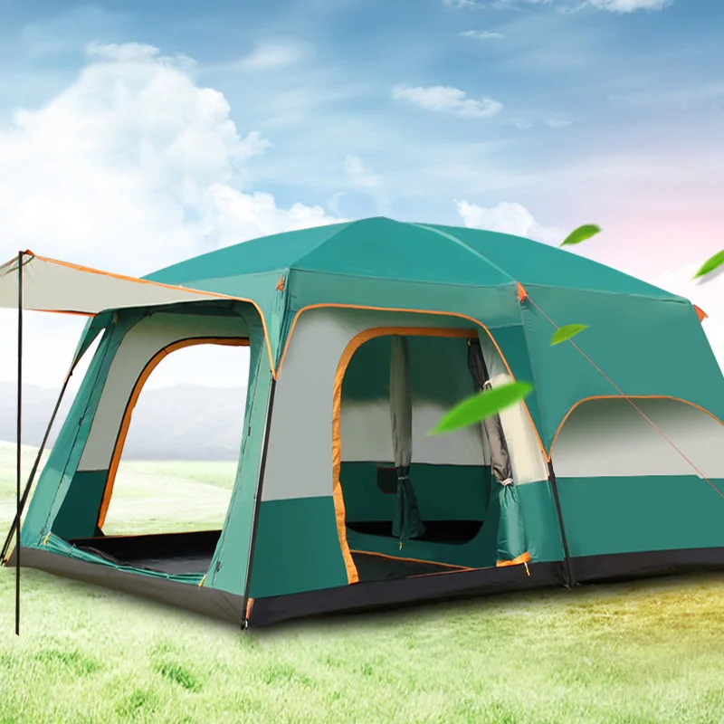 Tent-8-12-Person-Outdoor-New-Big-Space-Camping-Outing-Two-Bedroom-Tent ...