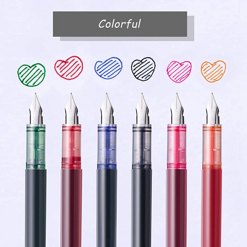 6-Pieces-Multi-Color-Disposable-Fountain-Pens-Used-For-Sketching ...