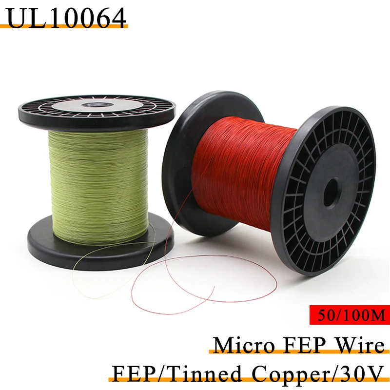 10M/100M UL10064 FEP Wire 40/36/34/32/30/28/26AWG PTFE Plastic Ultra Fine Micro Litz Wires ...