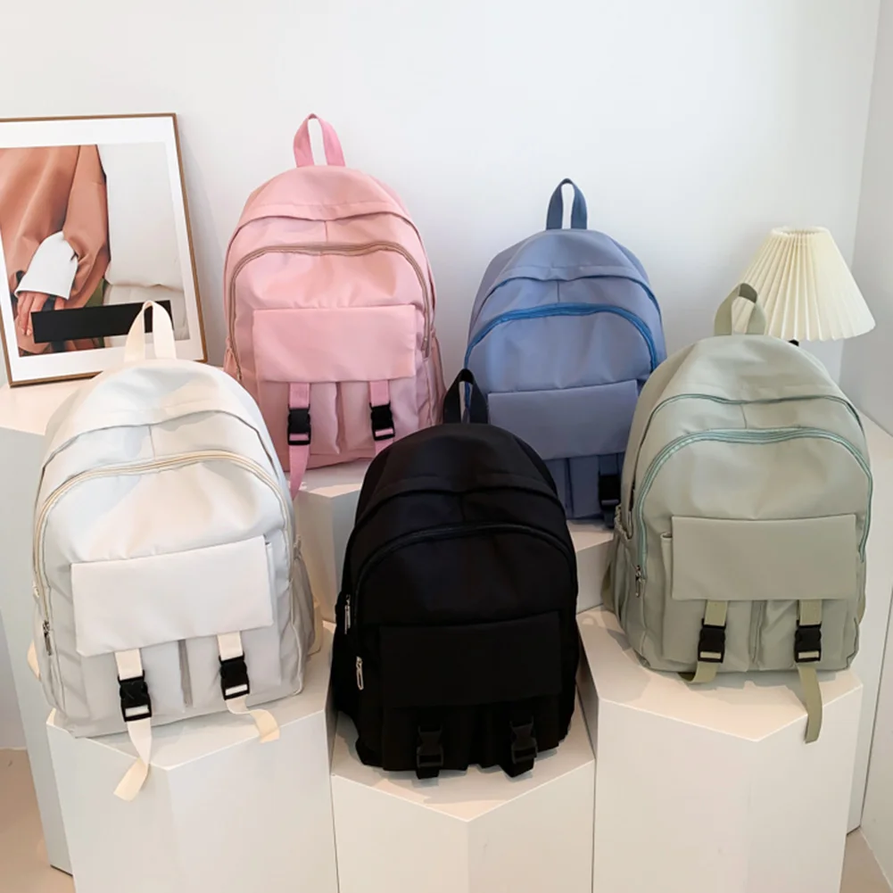 Sweet-Soft-Sister-Solid-Color-Large-Capacity-Student-Schoolbag-School ...