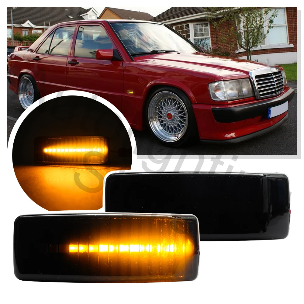 2PCS-Sequential-LED-Fender-side-marker-light-For-Mercedes-Benz-W124 ...