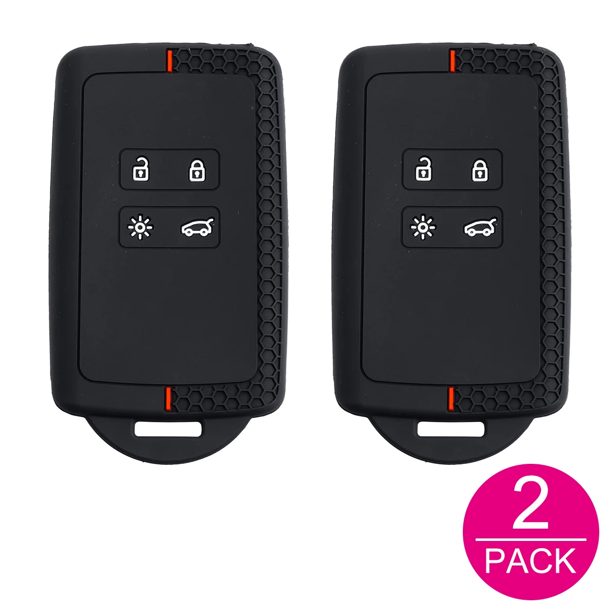 2x Silicone Car Key Fob Cover Case Holder Keychain For Renault Captur ...