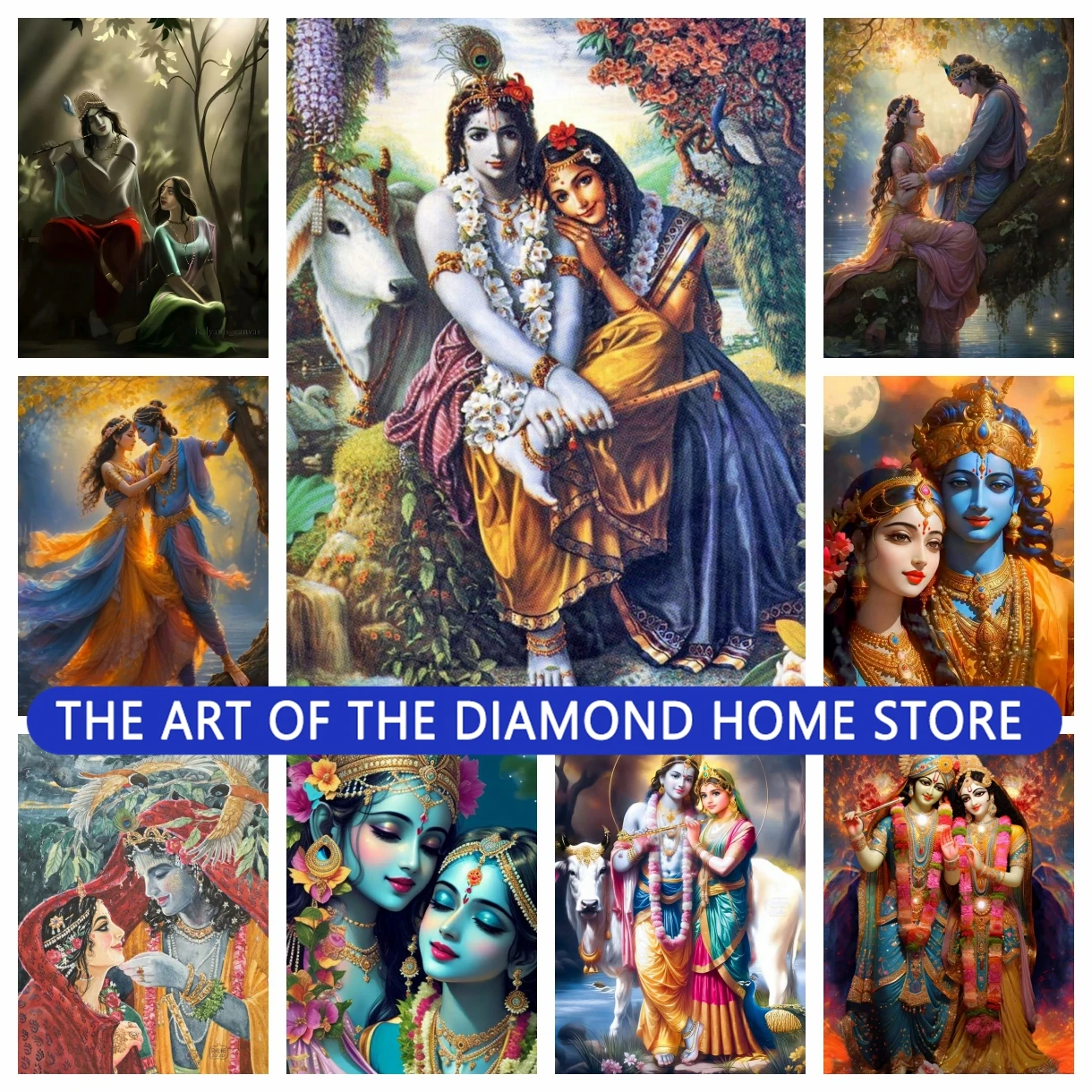 Indian-God-Radha-Krishna-5D-AB-Diamond-Painting-Mosaic-Full-Square ...
