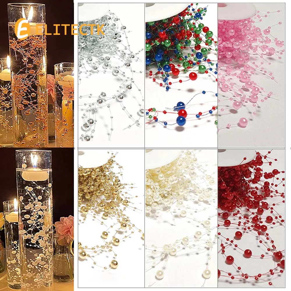 4M Faux Pearls Beads String for Wedding Centerpiece Vase Filler ...