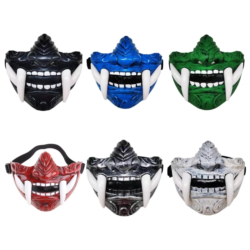 Airsoft-Plastic-Mask-Japanese-Samurai-Oni-Prajna-Half-Face-Mask-for ...
