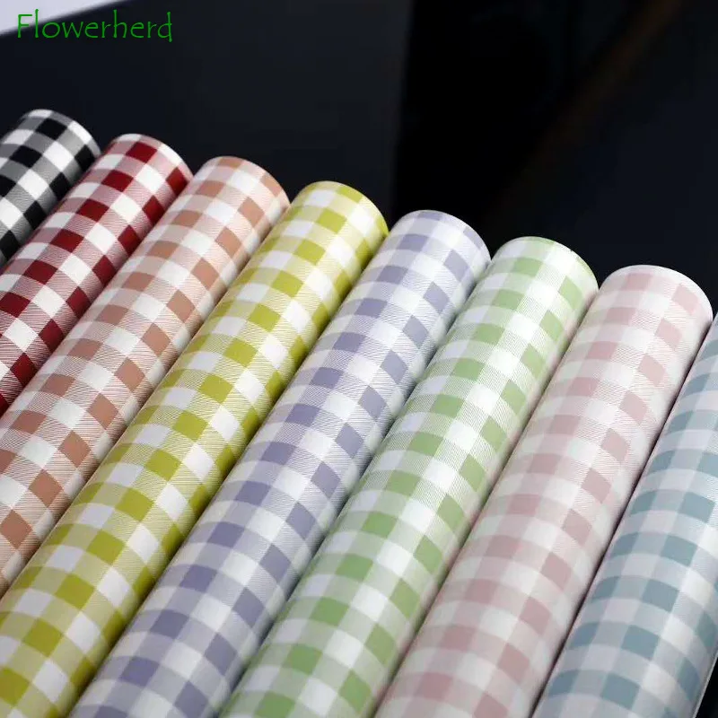 20pcs-lot-Plaid-Checkered-Waterproof-Craft-Paper-DIY-Flower-Bouquet ...