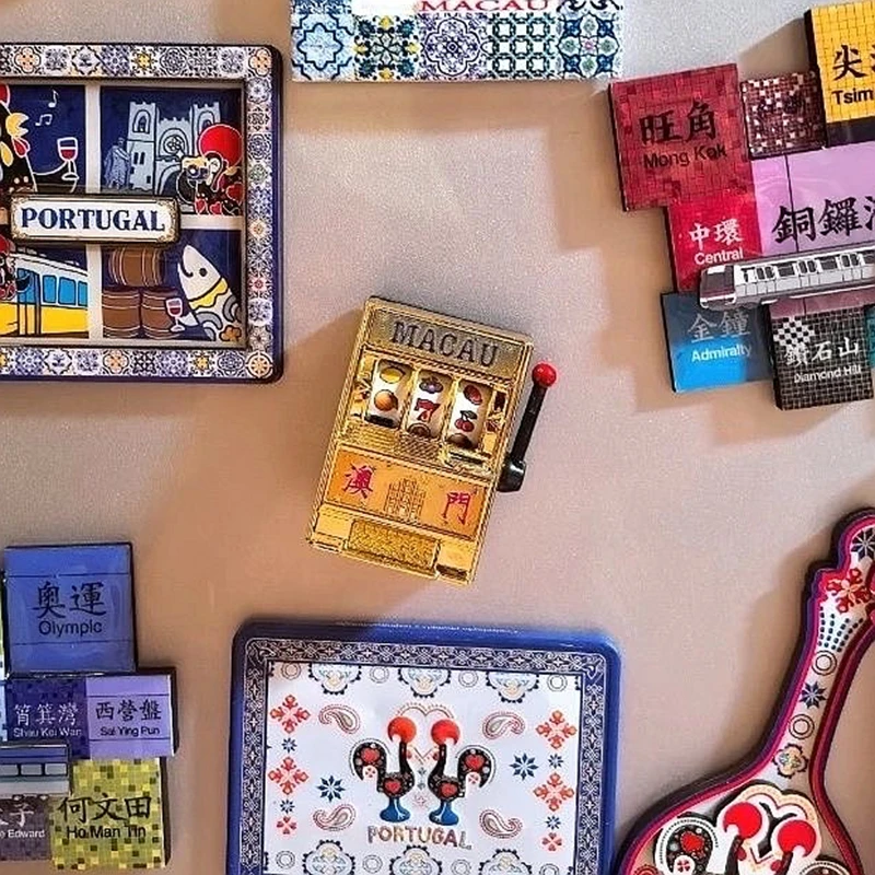 Magnets for Fridge Macau Slot Machine Refrigerator Sticker Lucky 777 ...