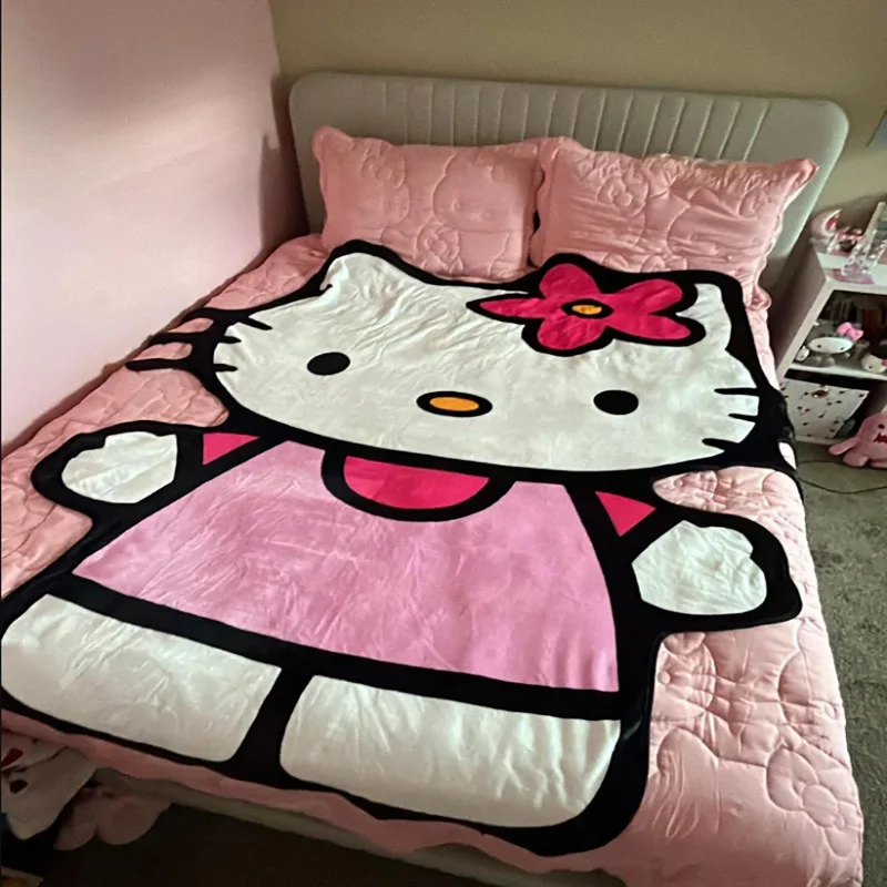 Hellokitty-Shape-Blanket-Flannel-Throw-Blanket-Cute-Blanket-Lightweight ...
