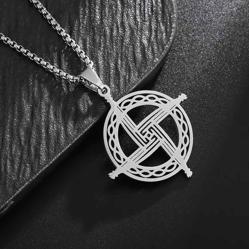 Collar-con-colgante-de-Cruz-de-Saint-Brigid-de-acero-inoxidable-para ...