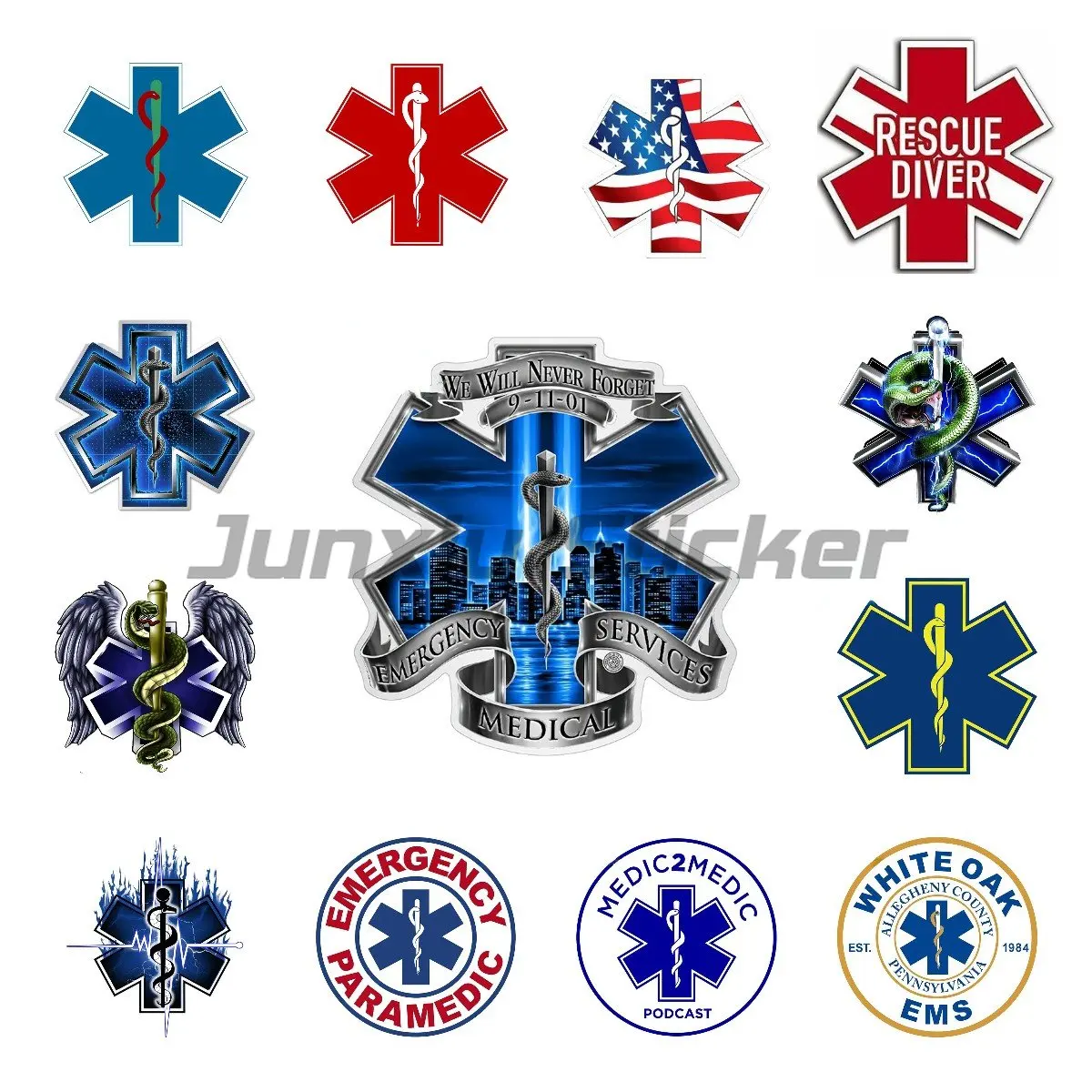 Emergency-Medical-Technician-Sticker-Combat-Medic-Decals-Red-Cross ...
