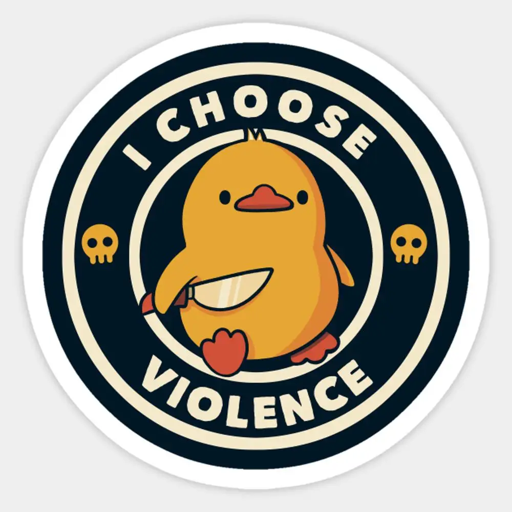 I Choose Violence Funny Duck By Tobe Fonseca Sticker for Laptop Decor ...