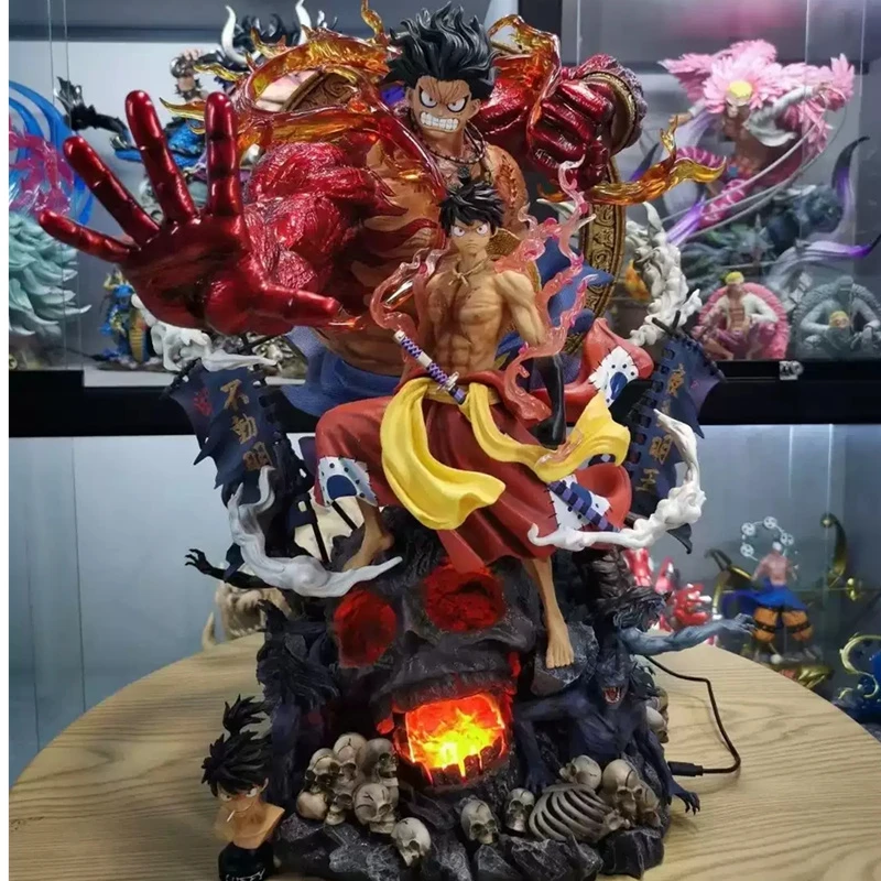 58CM One Piece Monkey D Luffy 4 Gear Bound Standing Battle Statue Resin ...