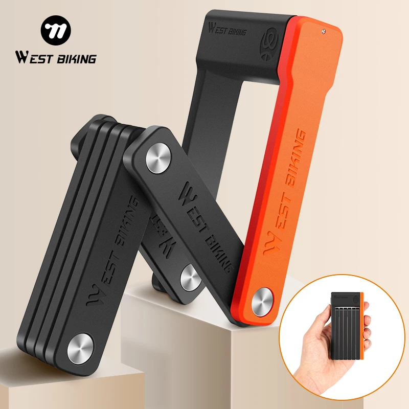 WEST BIKING Foldable Bicycle Lock High Security Anti-theft Cycling Lock ...