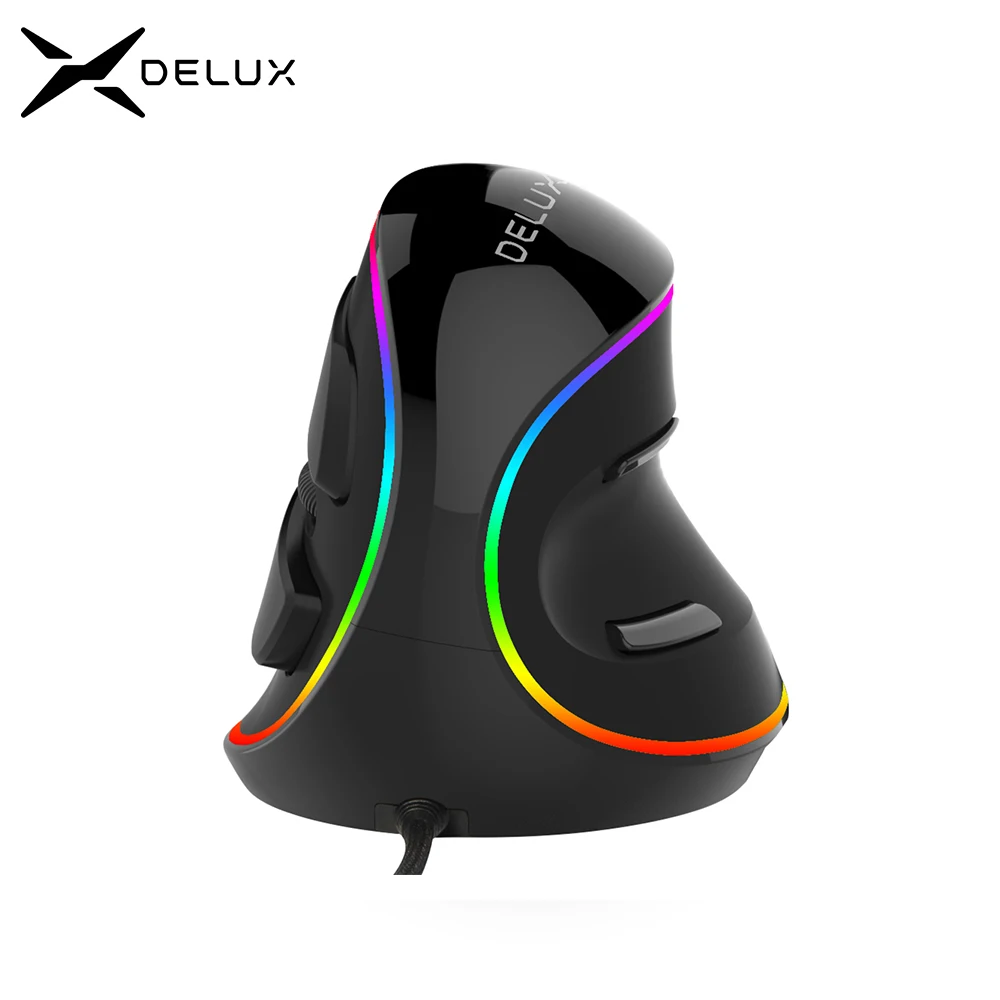 Delux-M618Plus-RGB-Ergonomic-Vertical-Mouse-6-Buttons-4000-DPI-Optical ...
