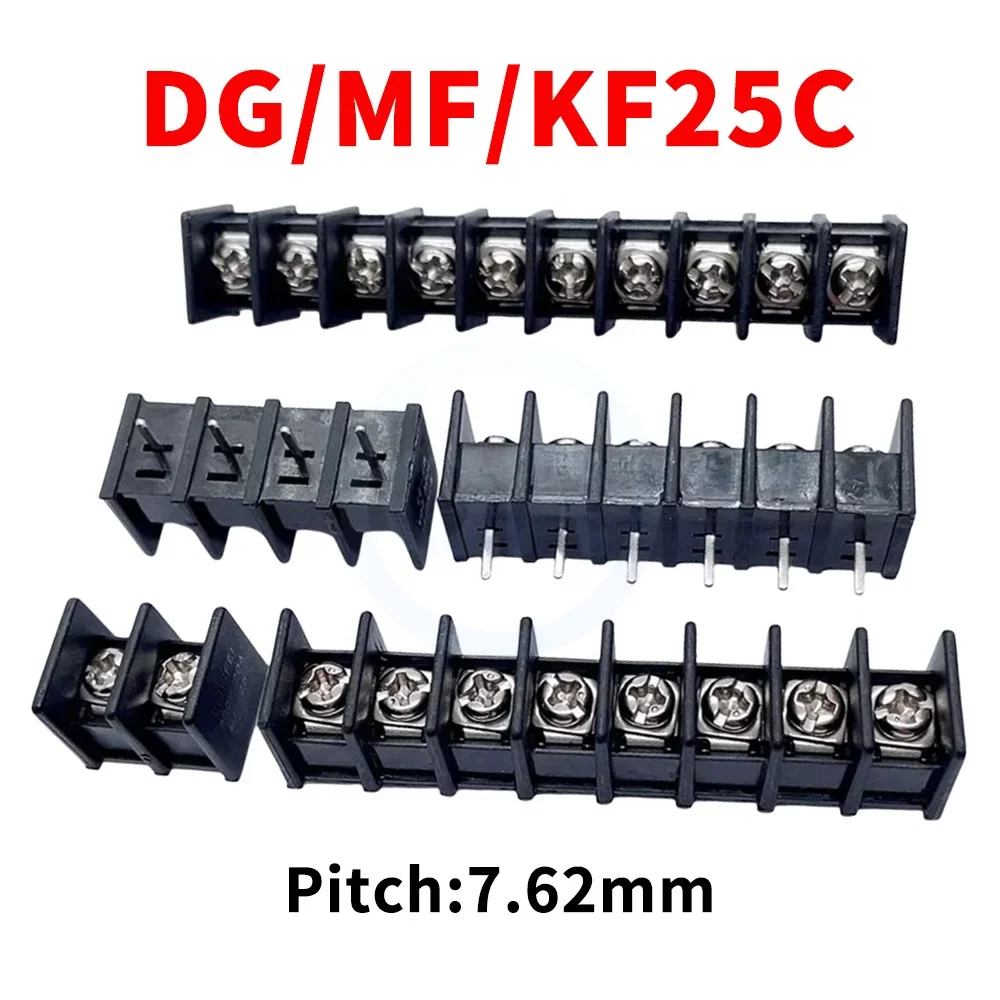 10Pcs KF25C 7.62mm fence type Terminal Black PCB DG MF KF EX 25C 7.62 ...