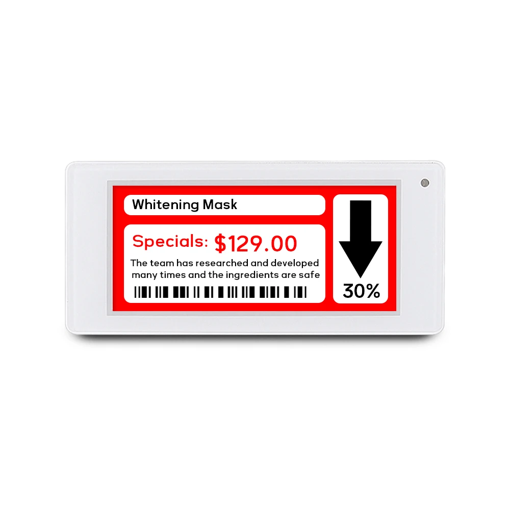 2pcs 2.9" ABS Material Digital Shelf Label Supermarket Eink Price Tag ...