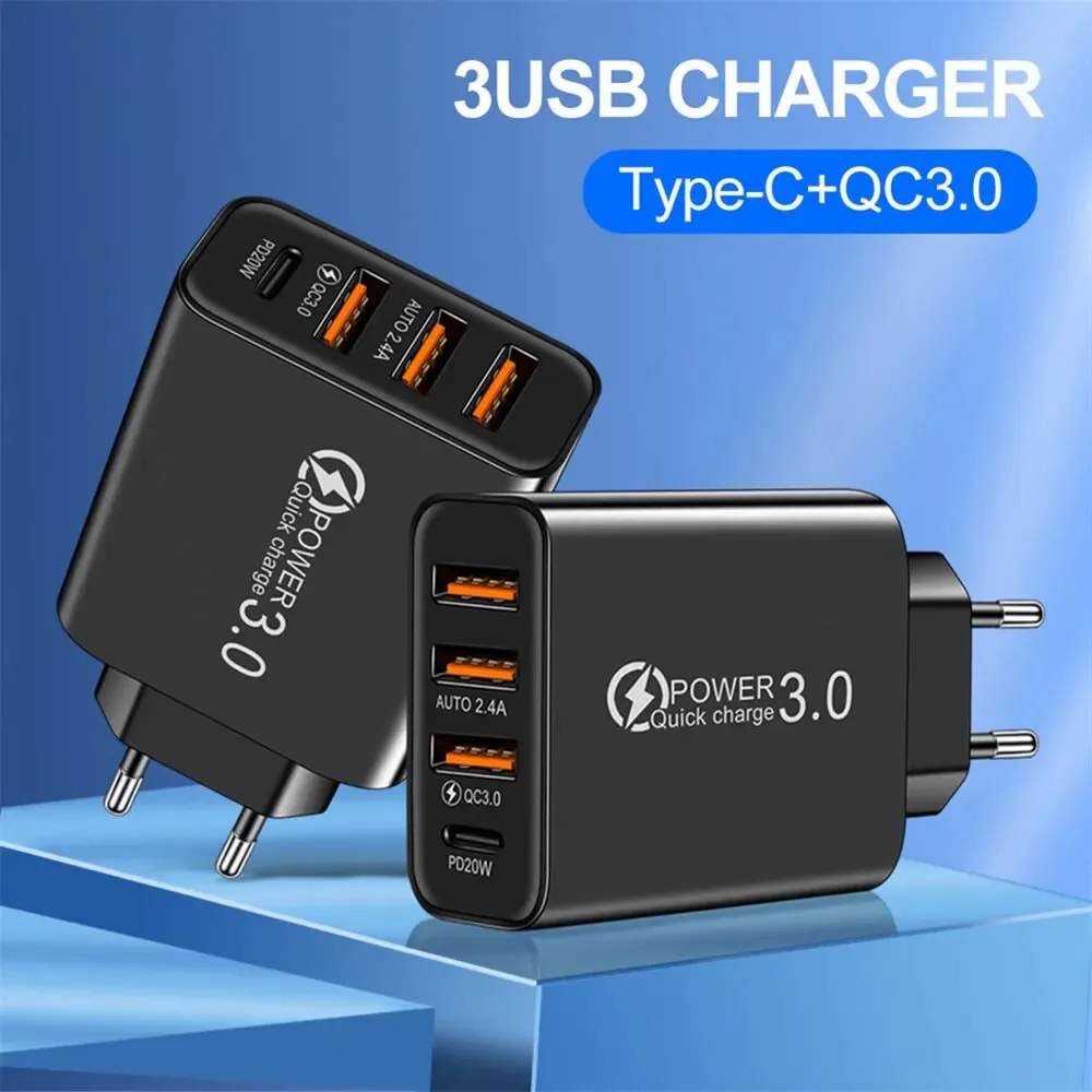 Type-C-USB-PD-Charger-Quick-Charger-4-Ports-QC3-0-Mobile-Phone-Plug ...