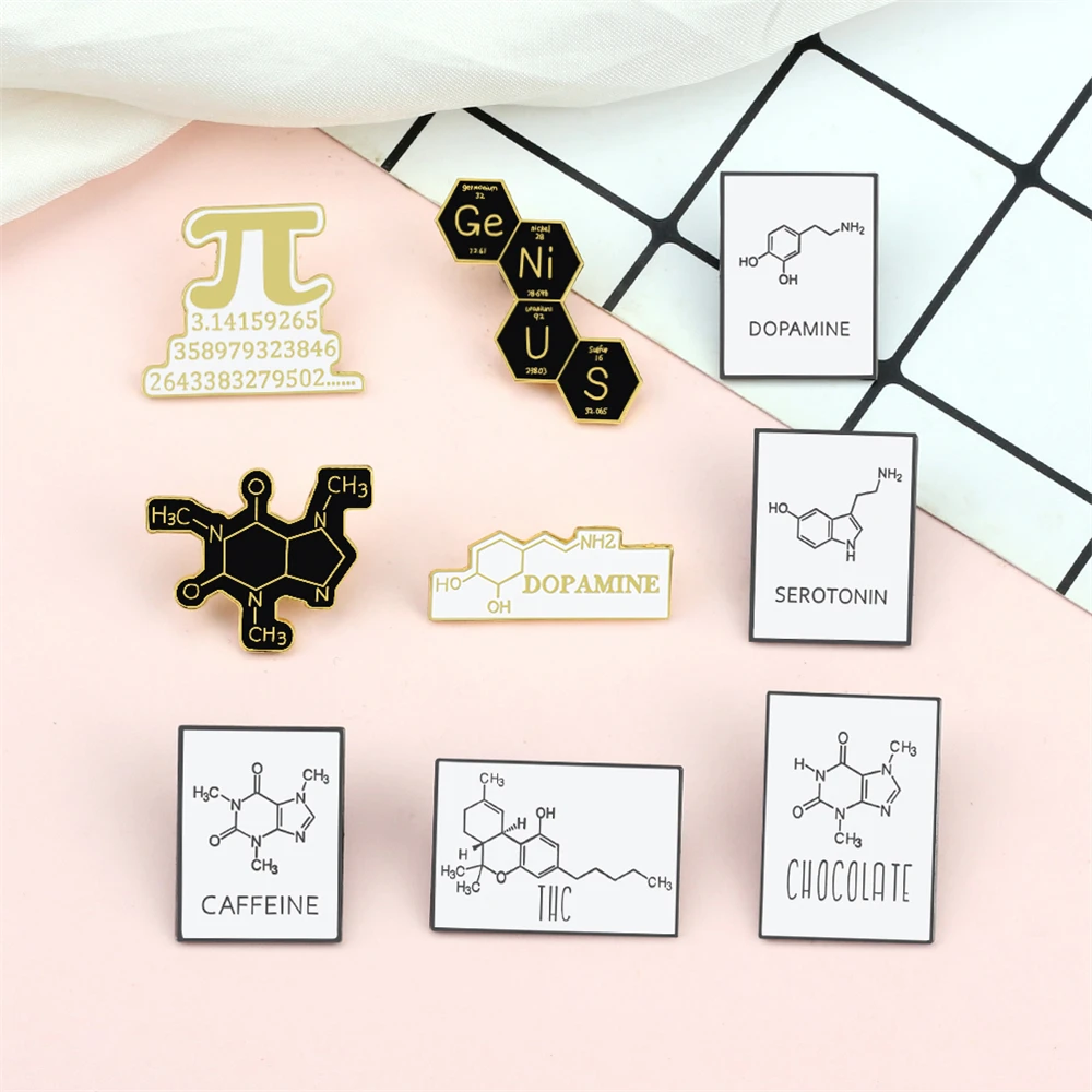 Creative-Math-Science-Brooch-Chemical-Element-Molecular-Formula-Enamel ...