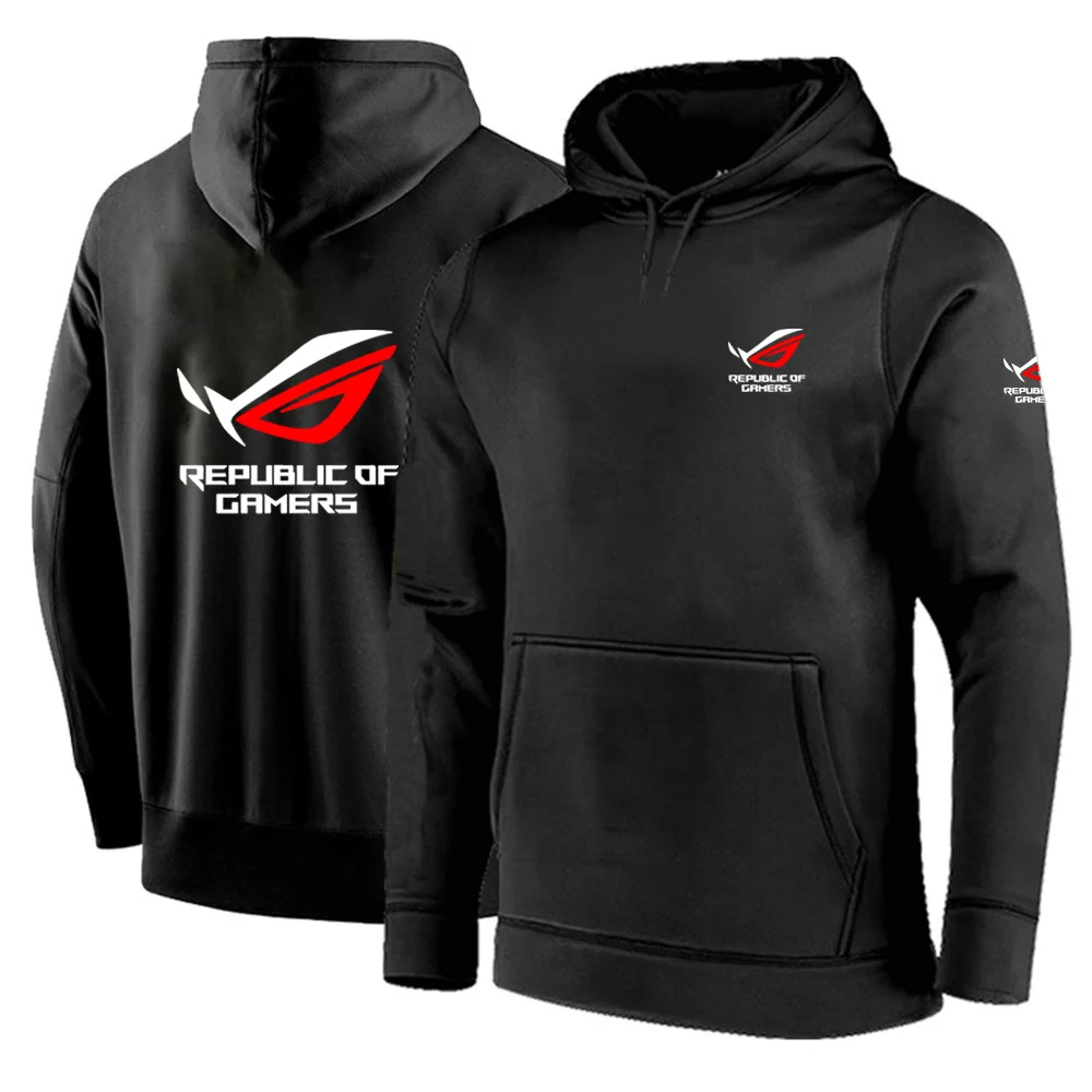 Solid Color Men ROG Republic Of Gamers Hoodies Warm Sweatshirt Fashion ...