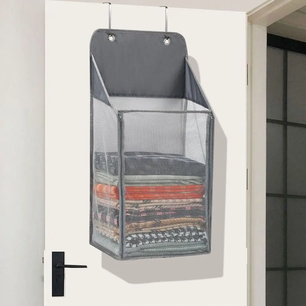 Large Capacity Over the Door Laundry Hamper Foldable with Hooks Hanging ...