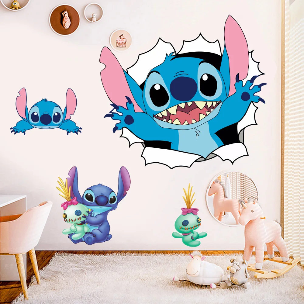 Autocollants-muraux-dessin-anim-Disney-CAN-o-Stitch-PVC-bricolage ...