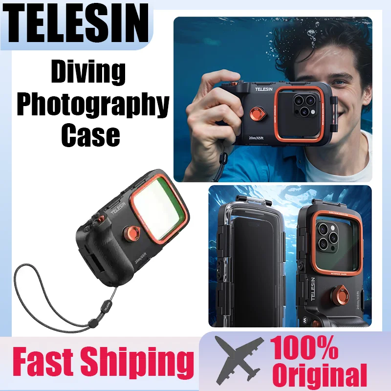 TELESIN 20M/65ft Diving Photography Case Phone Universal Bluetooth ...