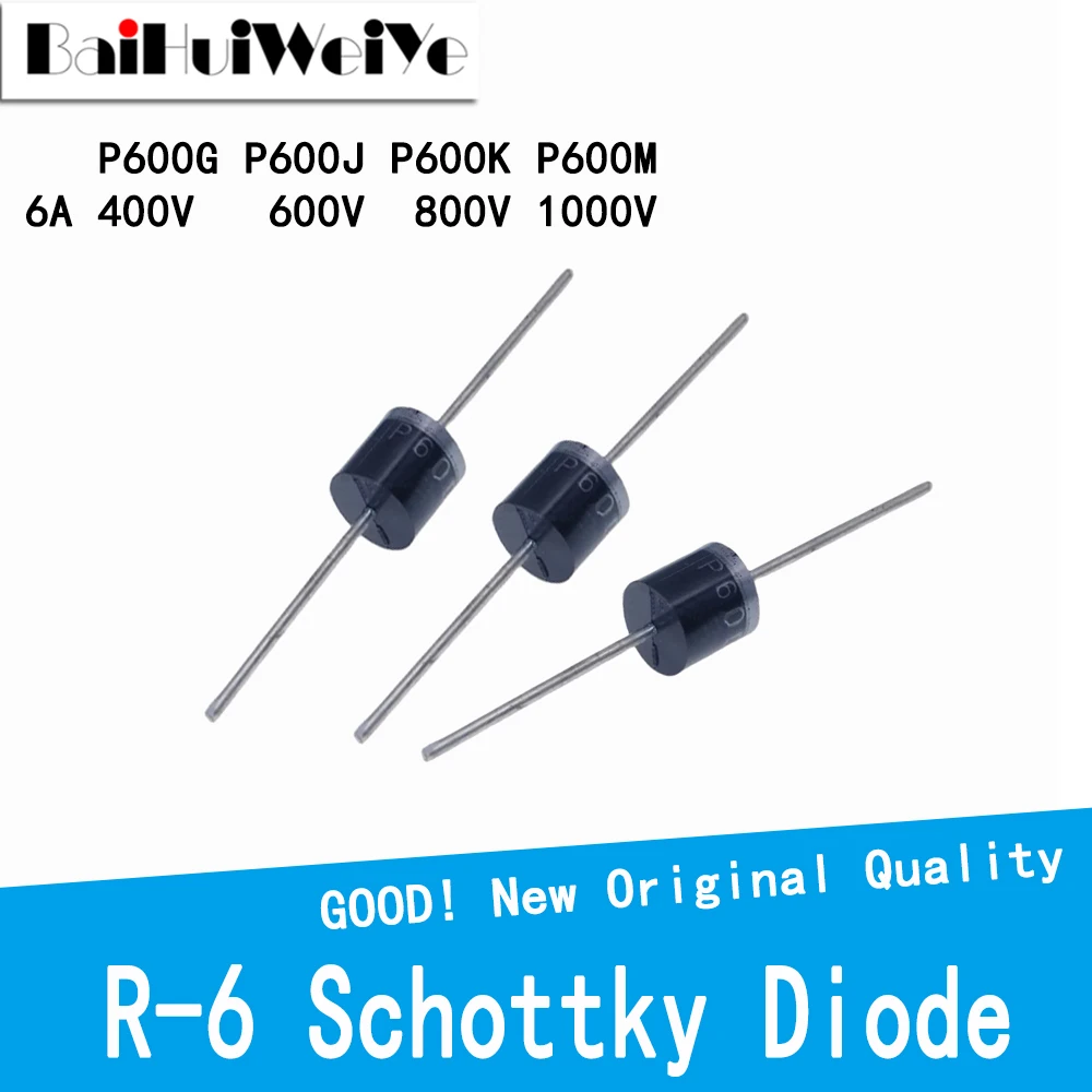 10PCS/LOT Rectifier Diode P600G P600J P600K P600M 6A 400V 600V 800V ...