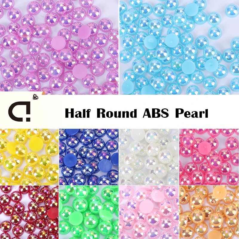 DUCRYSTAL-3-10mm-Half-Round-Flatback-Glitter-Pearls-Resin-Pearls-for ...