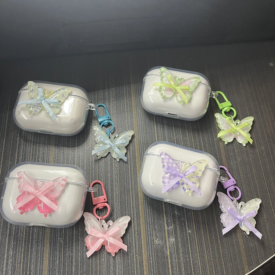 Butterfly Lace keychian case For QCY Crossky C30/C30S T20 HT03 HT07 T17 ...