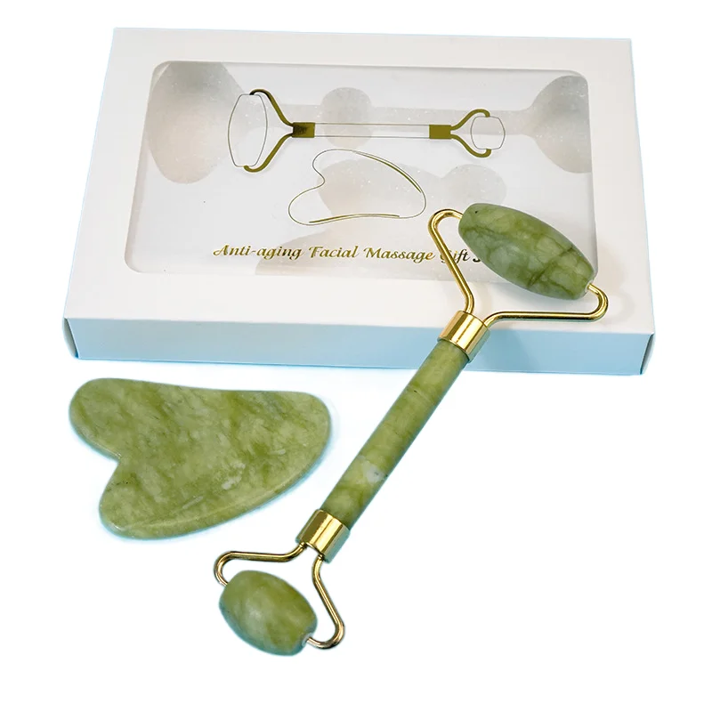Natural Jade Stone Gouache Scraper Face Roller Gua Sha Massager For ...
