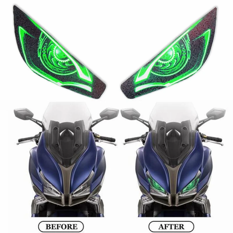 Motorcycle-3D-Front-Fairing-Headlight-Stickers-Guard-Head-Light ...