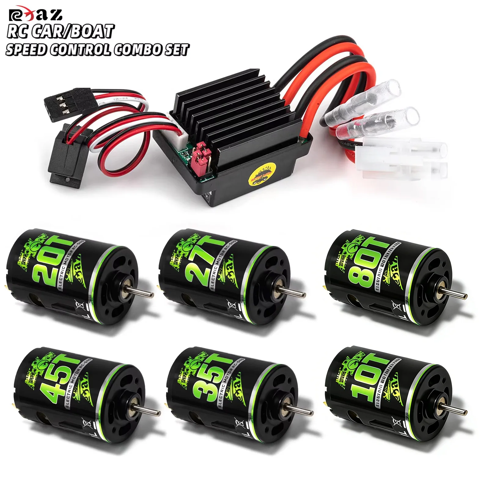 RC 540 Brushed Motor 10T-80T ESC 320A Speed Control Combination Set ...