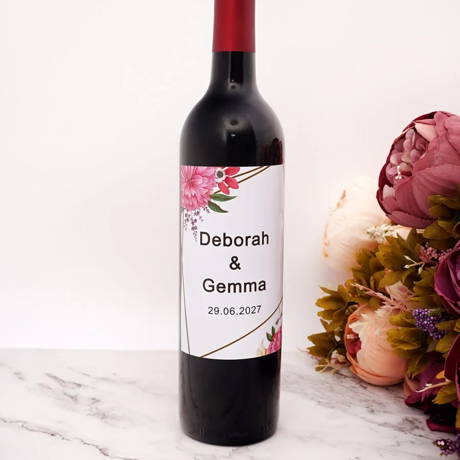 20pcs/lot Personalized Wine Labels Custom Name Date Red Wine Bottle ...