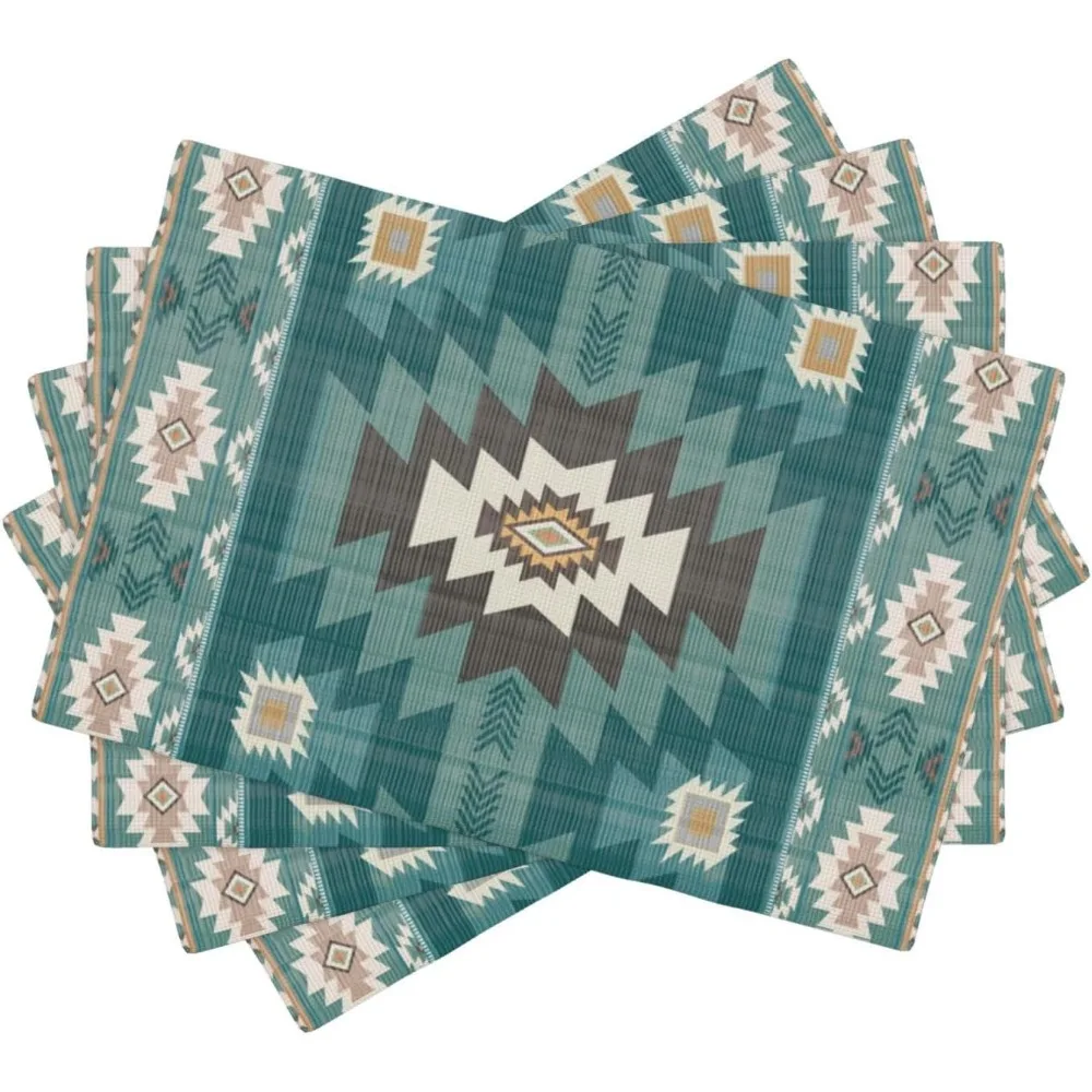 Ethnic Southwestern Place Mats Set Of 4,Navajo Tribal Native American ...