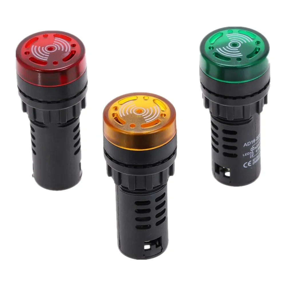 22mm-Flash-Light-Red-Green-Yellow-LED-Active-Buzzer-Beep-Indicator ...